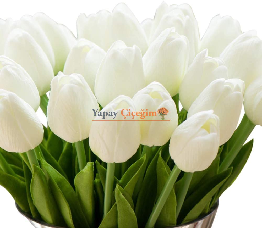 Beyaz Islak Lale | Yapay Çiçeğim